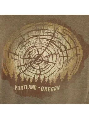 Unbranded | Shirts | Portland Oregon T Shirt Mens Size Large Brown ...